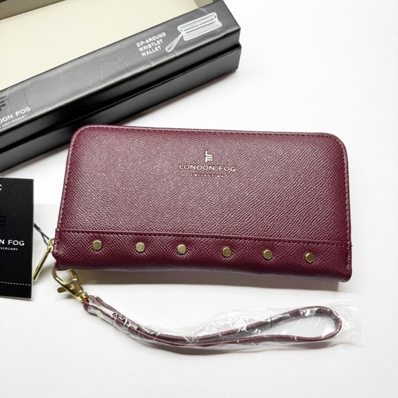London Fog | Bags | New London Fog Samantha Studded Wristlet Wallet 0th ...